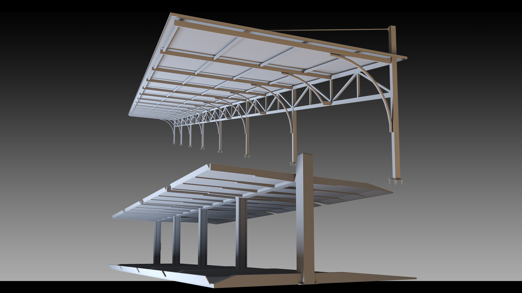 ArtStation - 41 Urban Carports- Kitbash- High detail 3d models | Resources