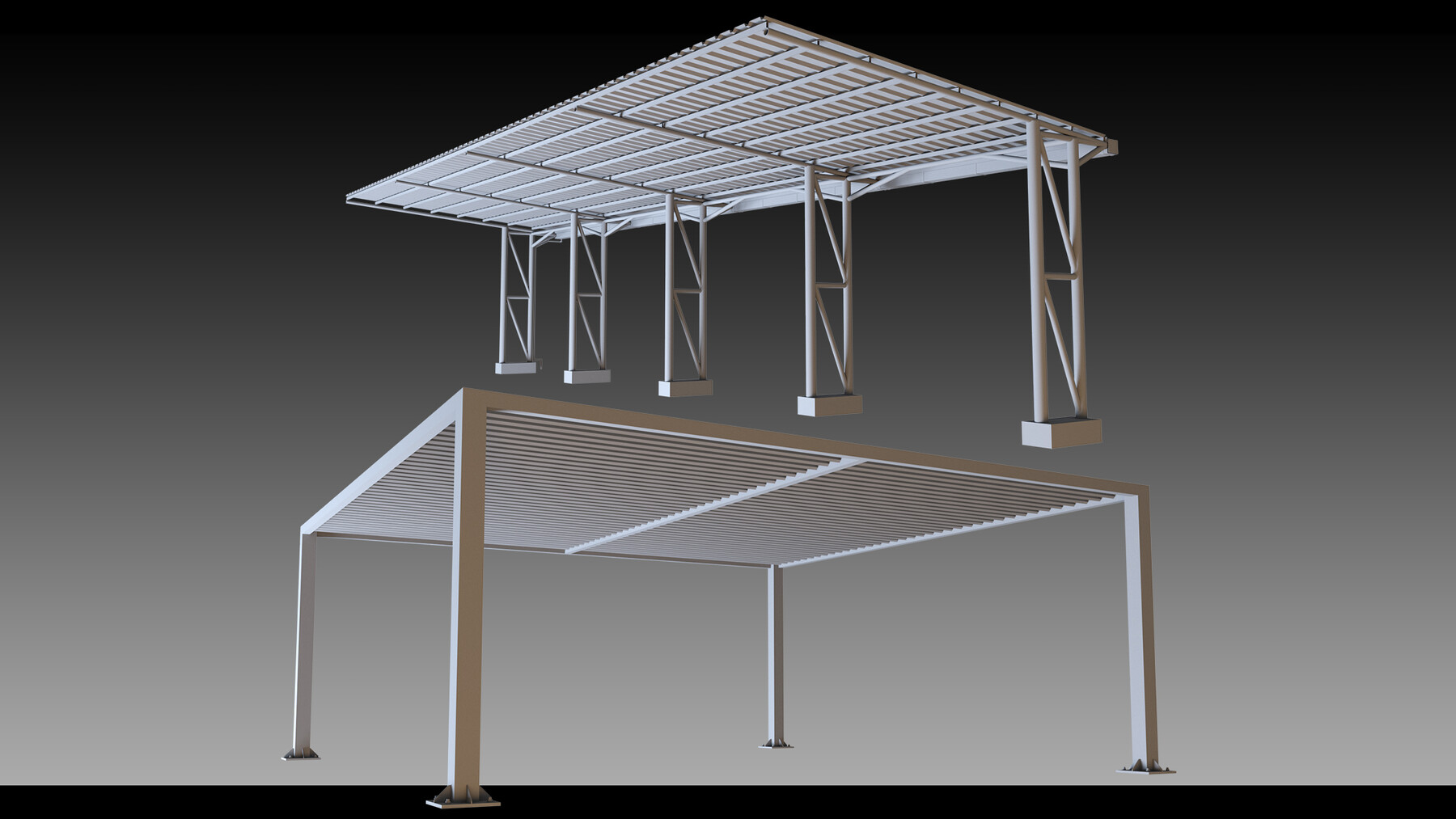 ArtStation - 41 Urban Carports- Kitbash- High detail 3d models | Resources
