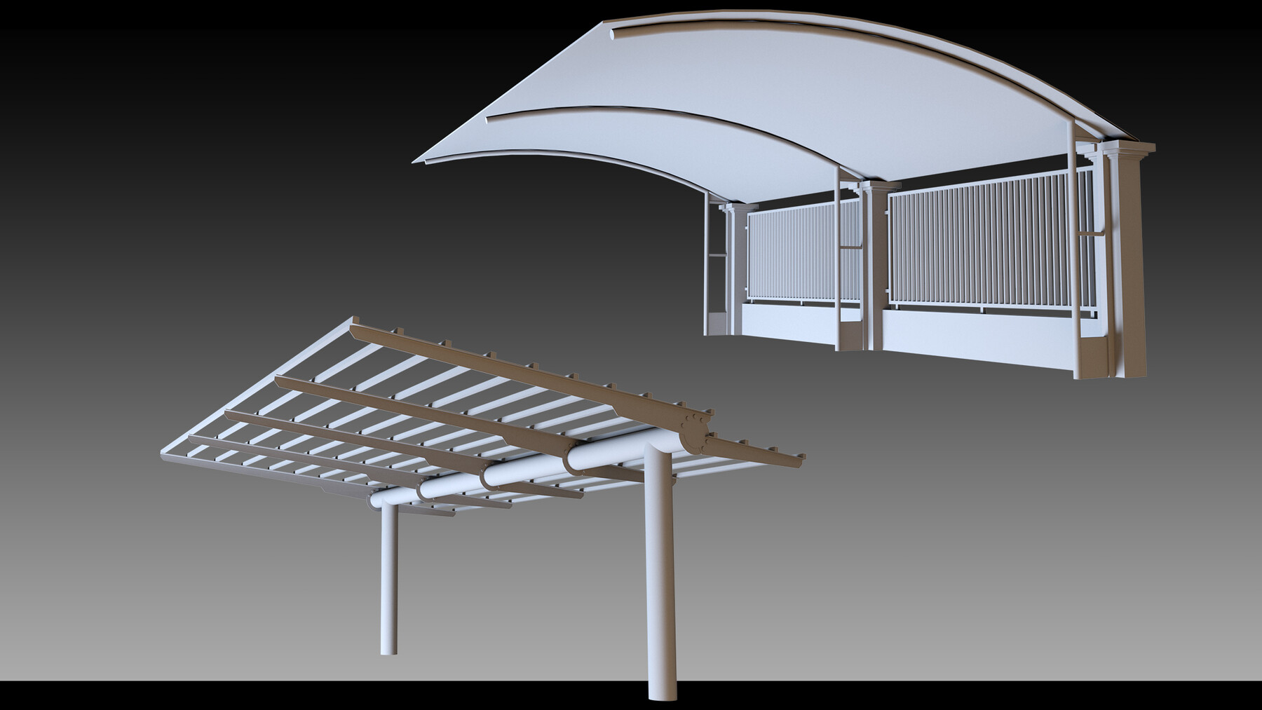 ArtStation - 41 Urban Carports- Kitbash- High detail 3d models | Resources