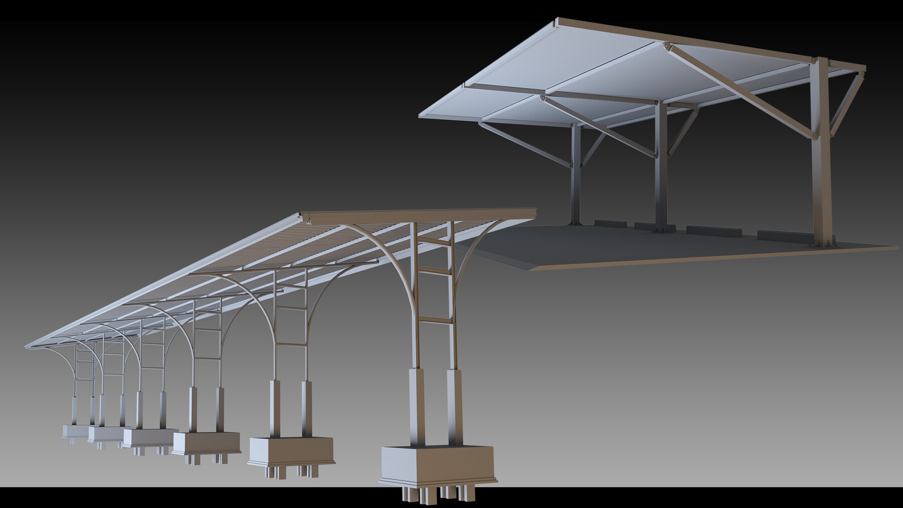 ArtStation - 41 Urban Carports- Kitbash- High detail 3d models | Resources