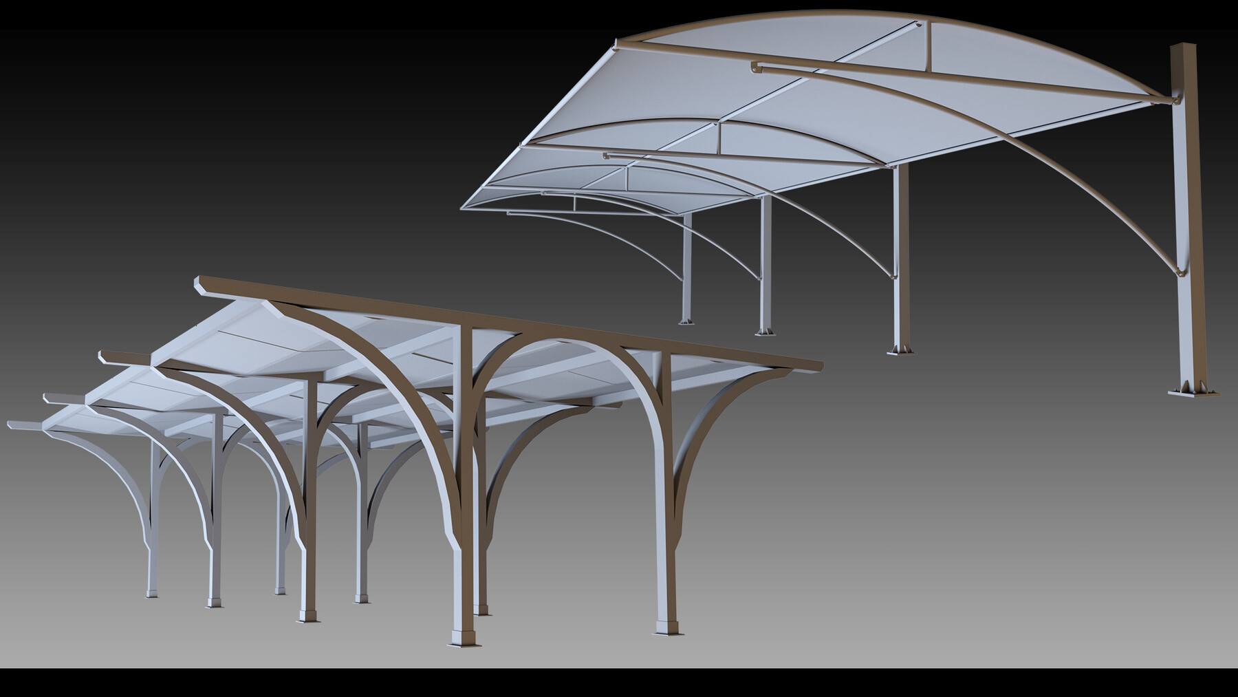 ArtStation - 41 Urban Carports- Kitbash- High detail 3d models | Resources