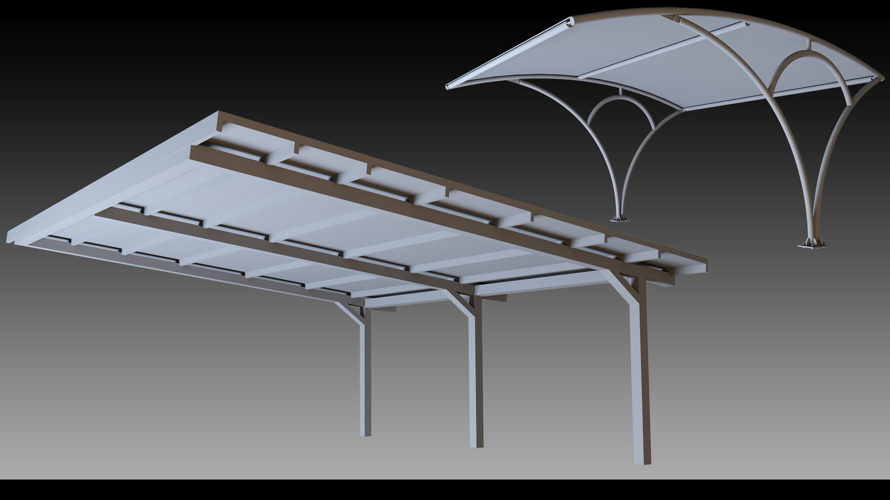 ArtStation - 41 Urban Carports- Kitbash- High detail 3d models | Resources