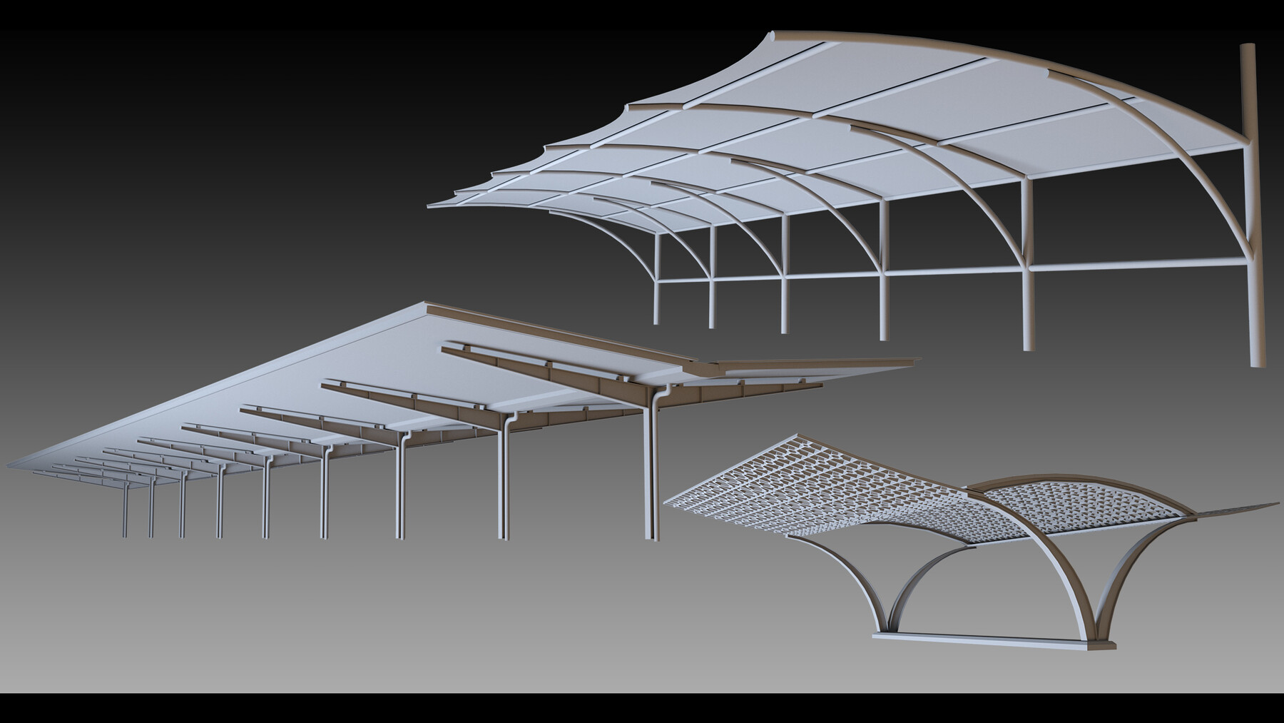 ArtStation - 41 Urban Carports- Kitbash- High detail 3d models | Resources