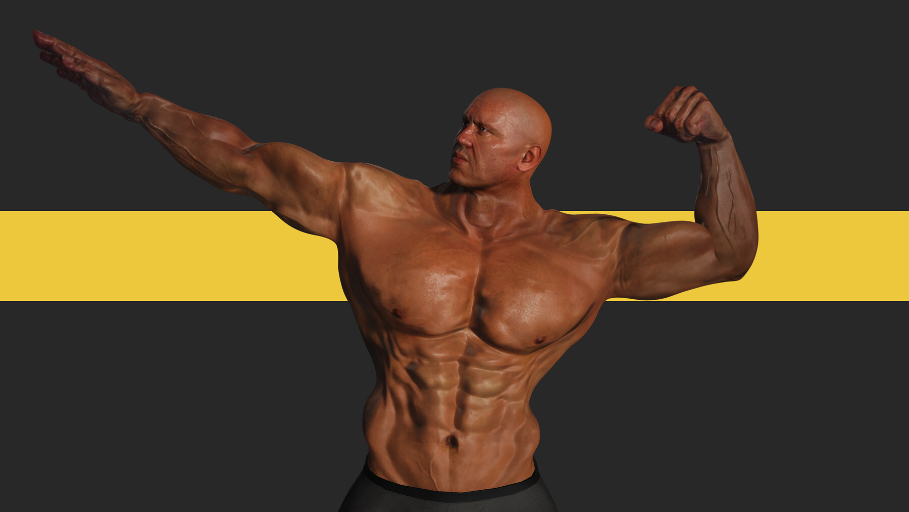 ArtStation - Realistic Male Bodybuilder 3D HQ Low-poly 3D model | Game ...