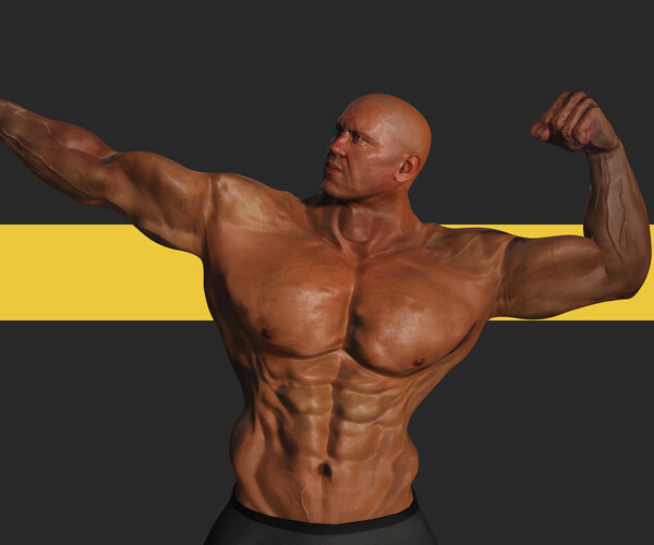 ArtStation - Realistic Male Bodybuilder 3D HQ Low-poly 3D model | Game ...