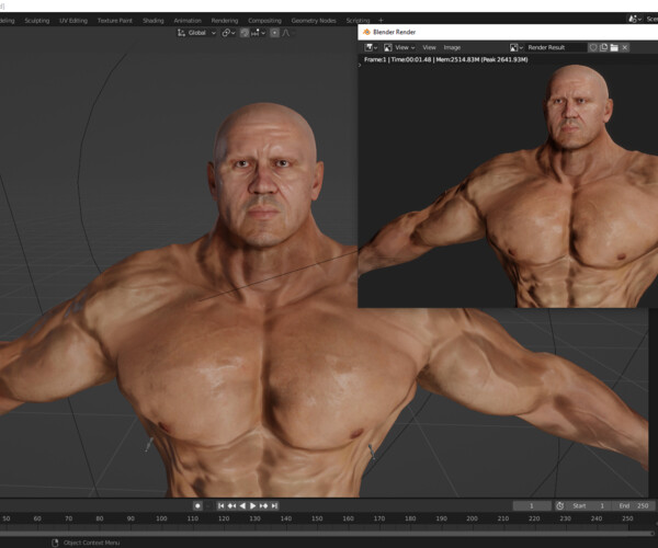 ArtStation - Realistic Male Bodybuilder 3D HQ Low-poly 3D model | Game ...