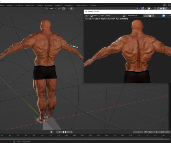 ArtStation - Realistic Male Bodybuilder 3D HQ Low-poly 3D model | Game ...