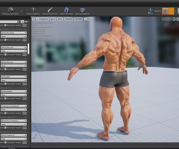 ArtStation - Realistic Male Bodybuilder 3D HQ Low-poly 3D model | Game ...