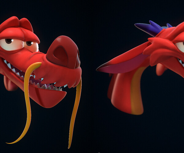 ArtStation - 3D Model - Mushu (Mulan) | Resources