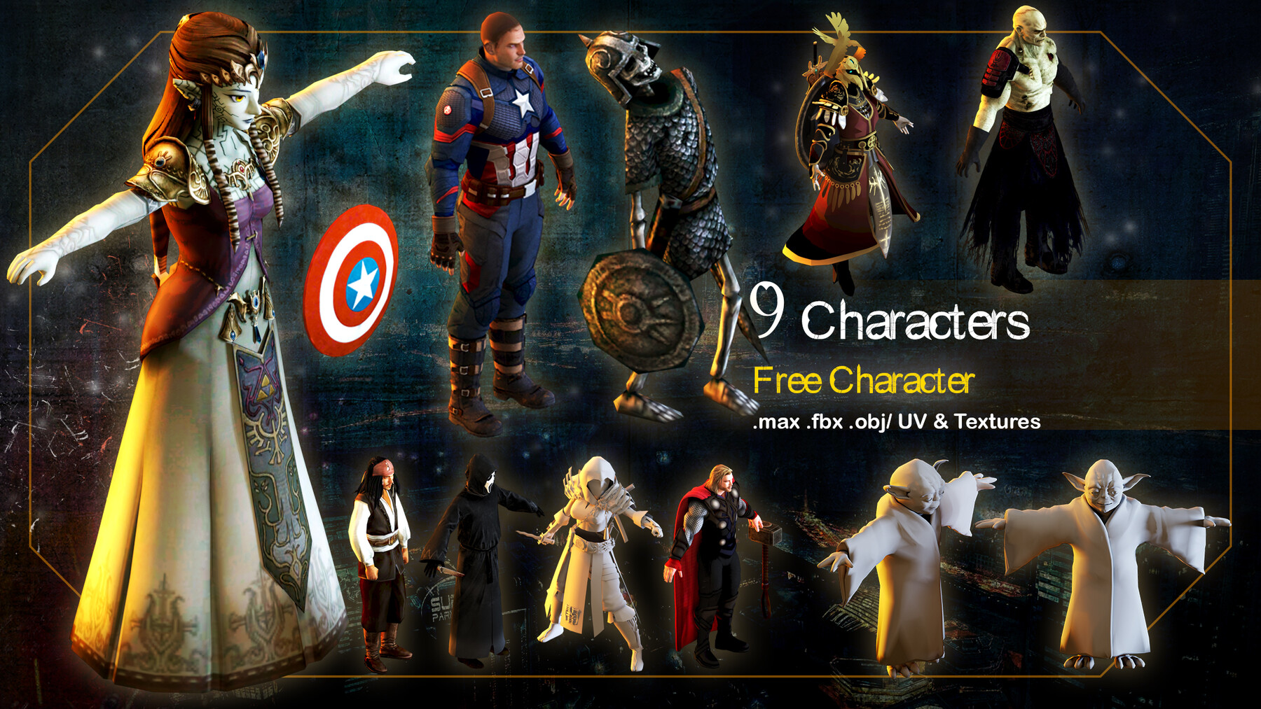 ArtStation - 9 Characters_ 3d model | Resources