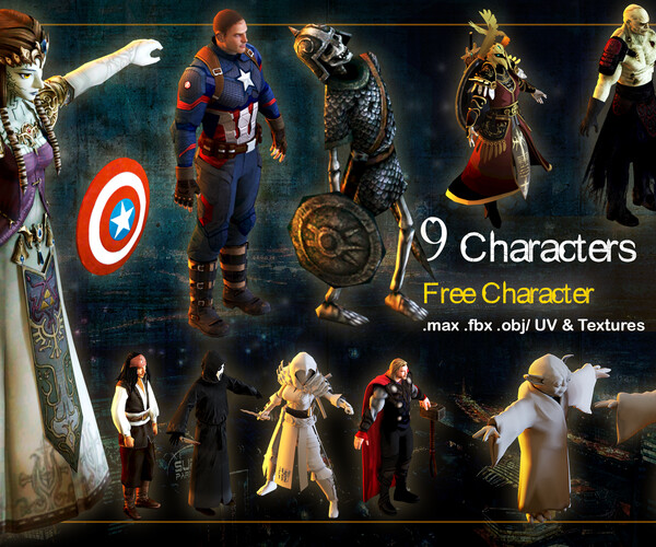 ArtStation - 9 Characters_ 3d model | Resources