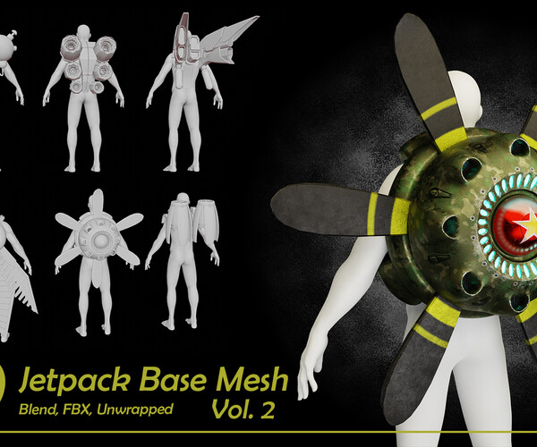 ArtStation - 20 Jetpack & Booster Base Mesh Collection - Vol. 02 | Resources