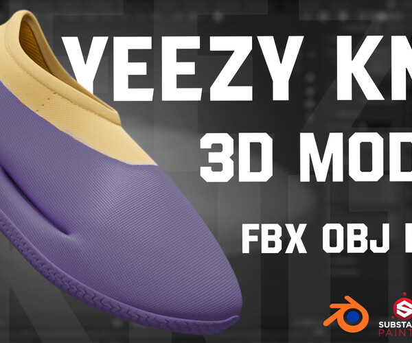 ArtStation - Adidas Yeezy Knit RNR Purple 3D model | Game Assets