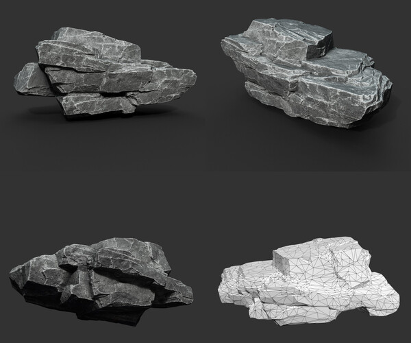 ArtStation - Gray Sharp Rock 221029 - Ultra HD 16K Textures | Game Assets