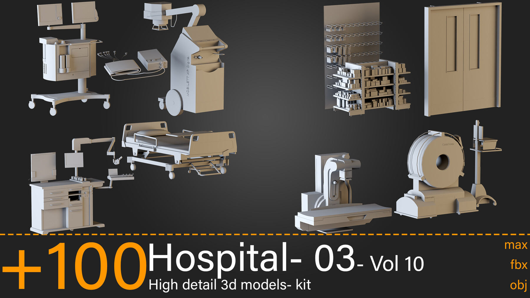 ArtStation - +100- Hospital equipments 03- Vol 10- 3d models-max.fbx ...