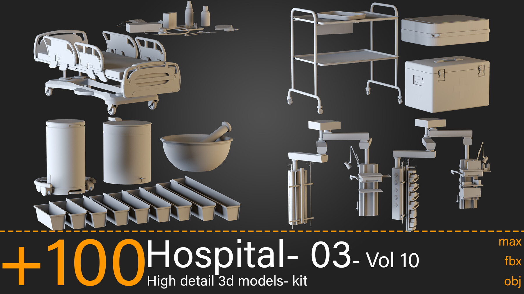 ArtStation - +100- Hospital equipments 03- Vol 10- 3d models-max.fbx ...
