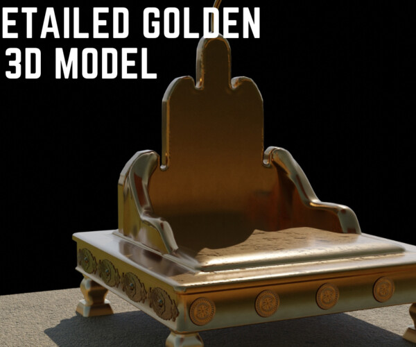 ArtStation - Highly Detailed Golden Chair 3D Model | Resources