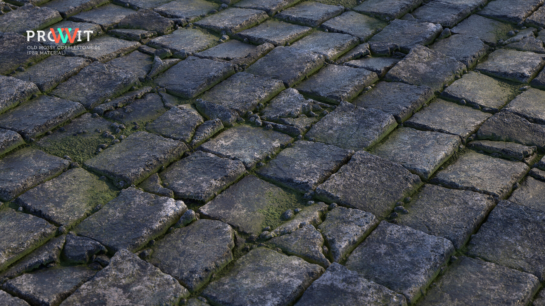 ArtStation - Old Mossy Cobblestone PBR Material (3 in 1) | Game Assets