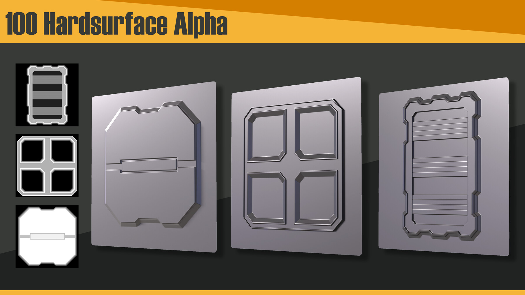 ArtStation - 100 Hardsurface Alpha | Brushes