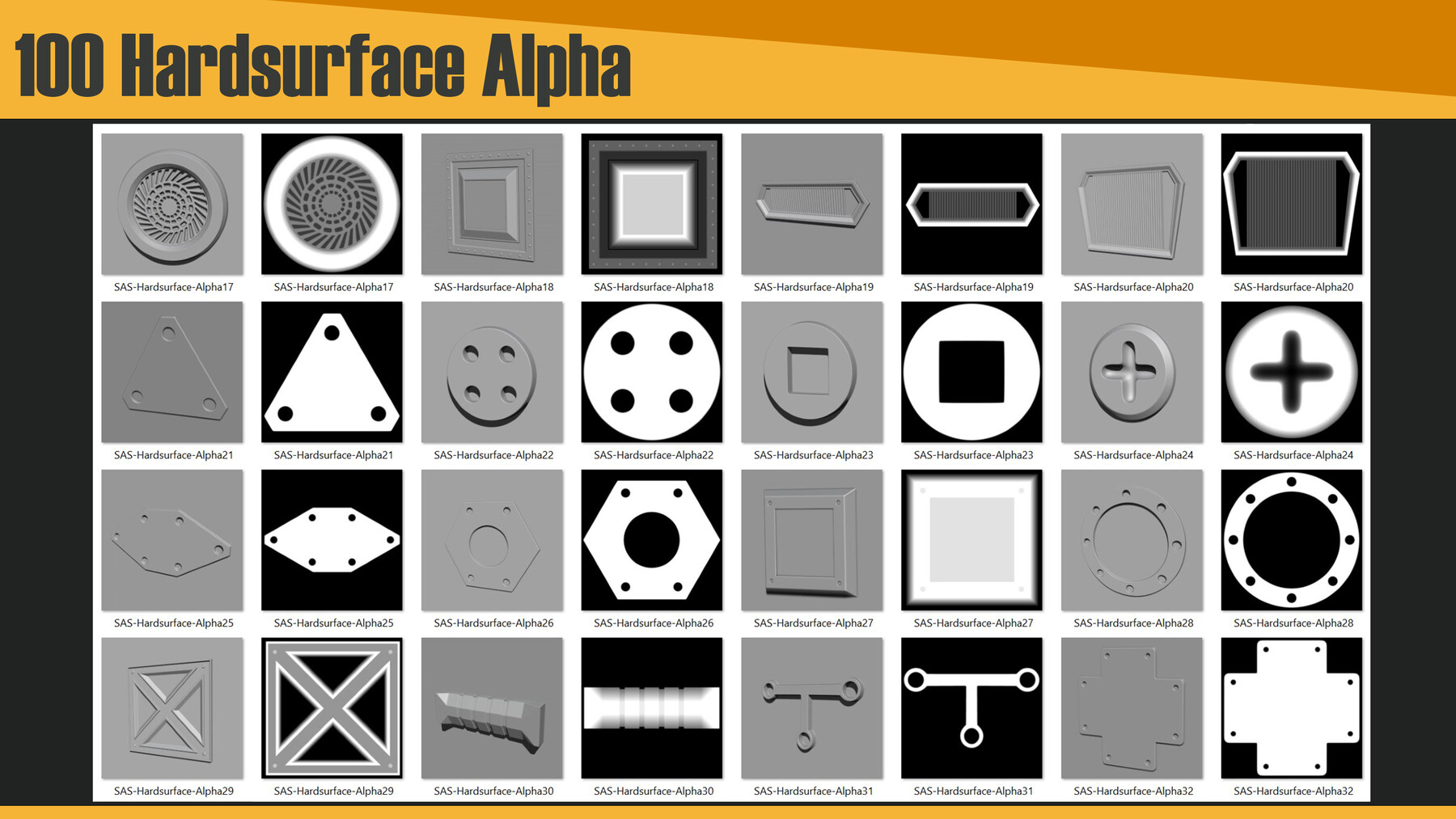 ArtStation - 100 Hardsurface Alpha | Brushes