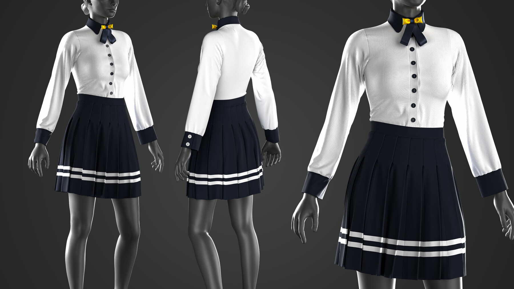 ArtStation - 5 School Uniform + 5 In 1 + Clo3D/Marvelous + Video ...