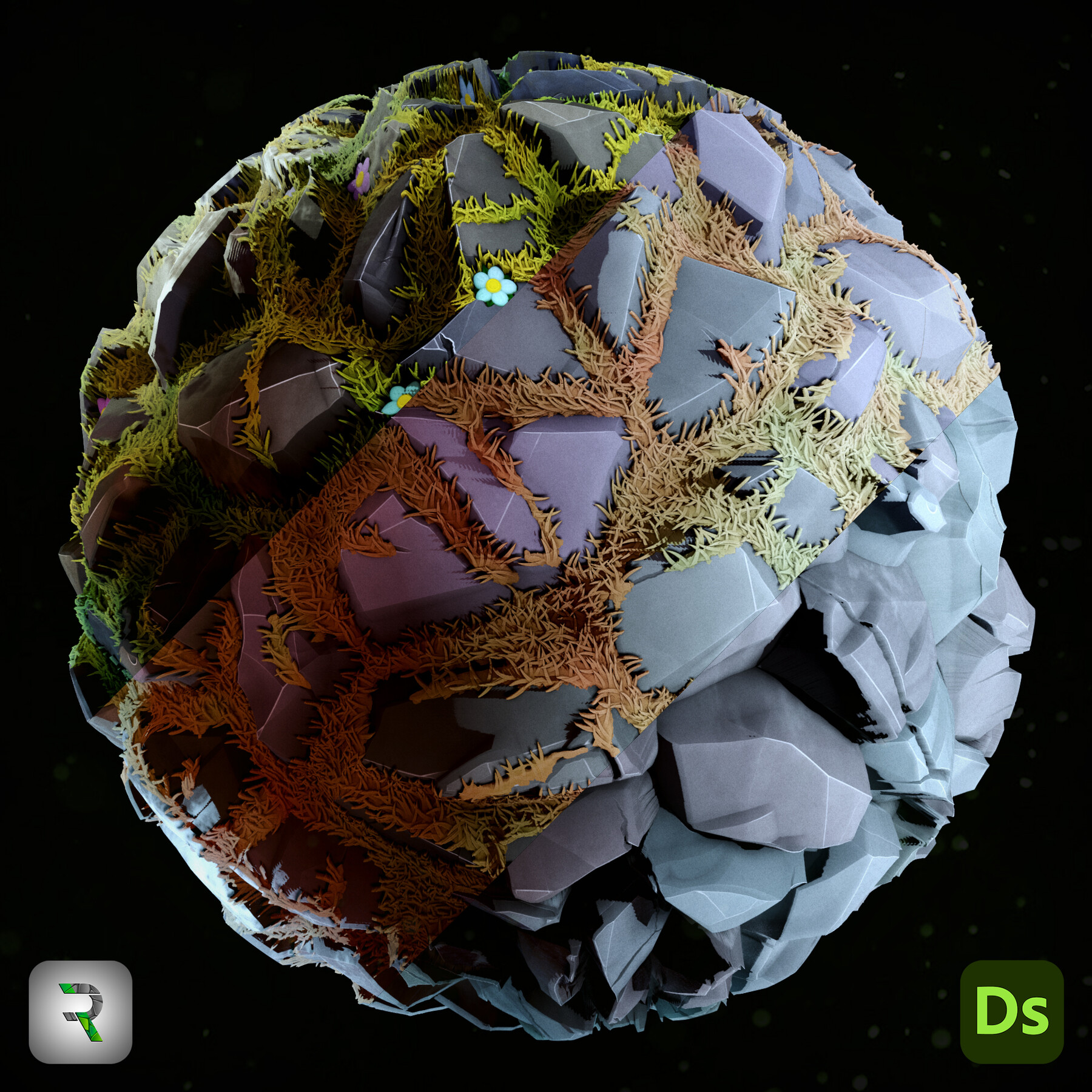 ArtStation - Overgrown Rocks Stylized 1.0 | Game Assets