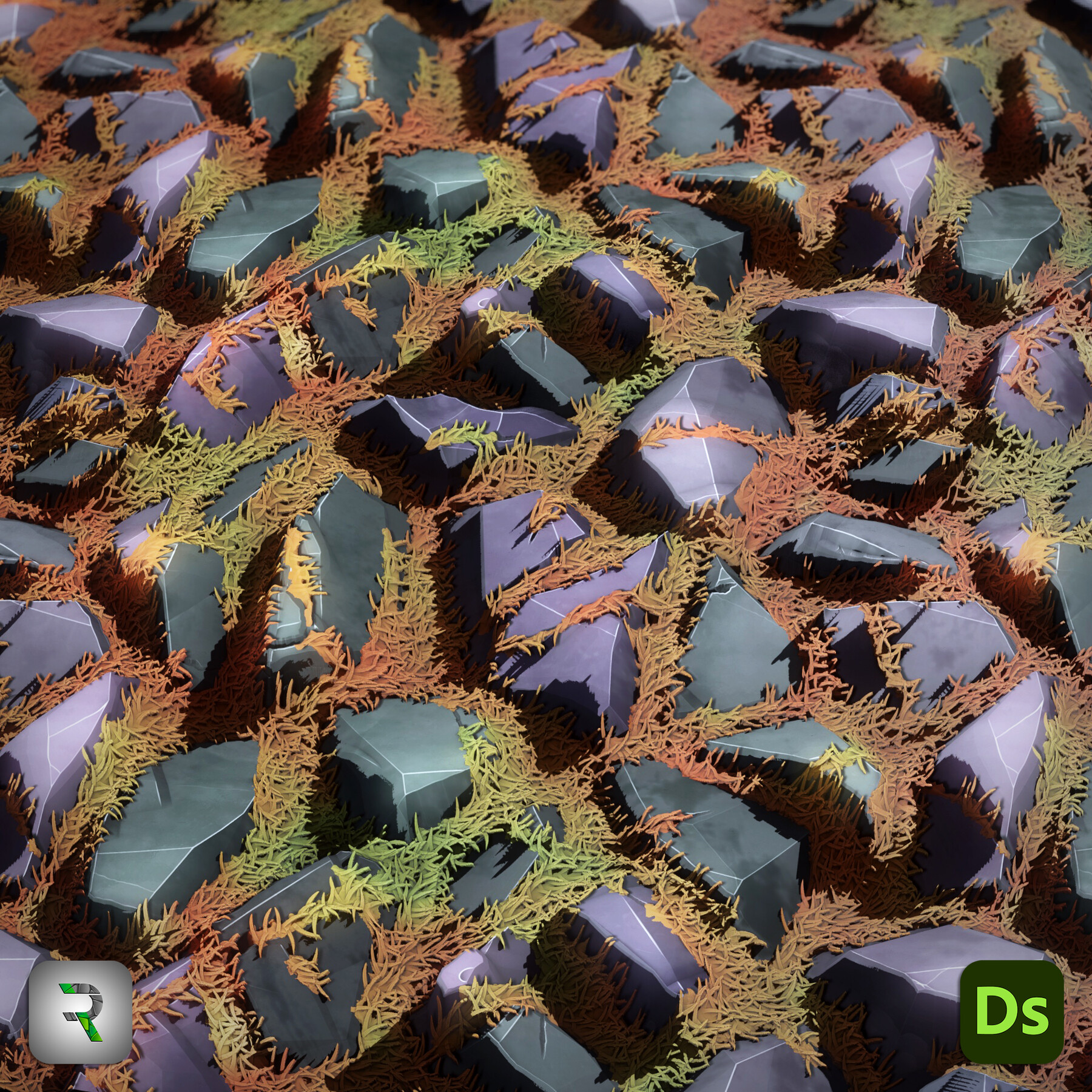 ArtStation - Overgrown Rocks Stylized 1.0 | Game Assets