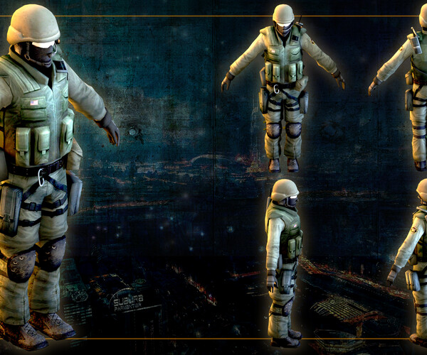 ArtStation - 11 Military Characters_ A Free Military set_ 3d model ...