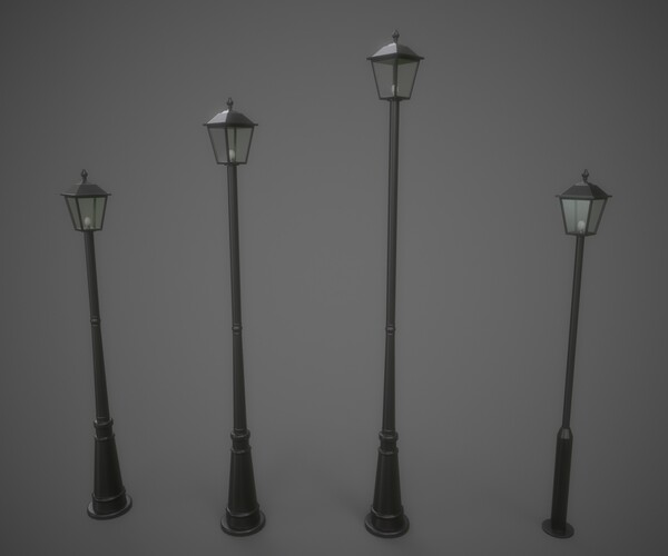 ArtStation - PBR Outdoor Street lamp post | Game Assets