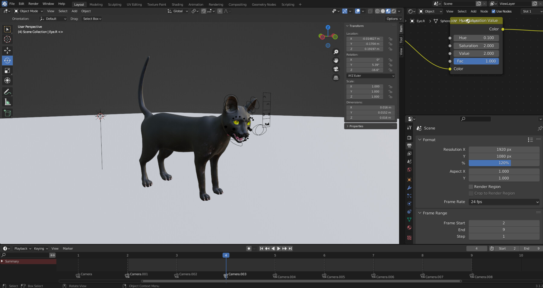 ArtStation - Fur Cat Black Rigged and Animated in Blender | Game Assets
