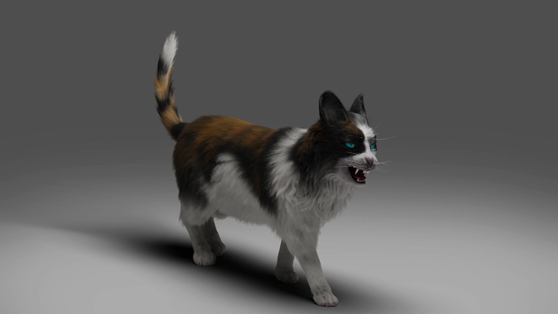 Artstation Fur Calico Cat Rigged And Animated Game Assets