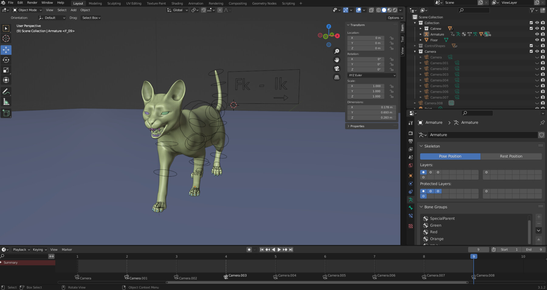 ArtStation - Fur Cat Calico V02 Rigged and Animated | Game Assets