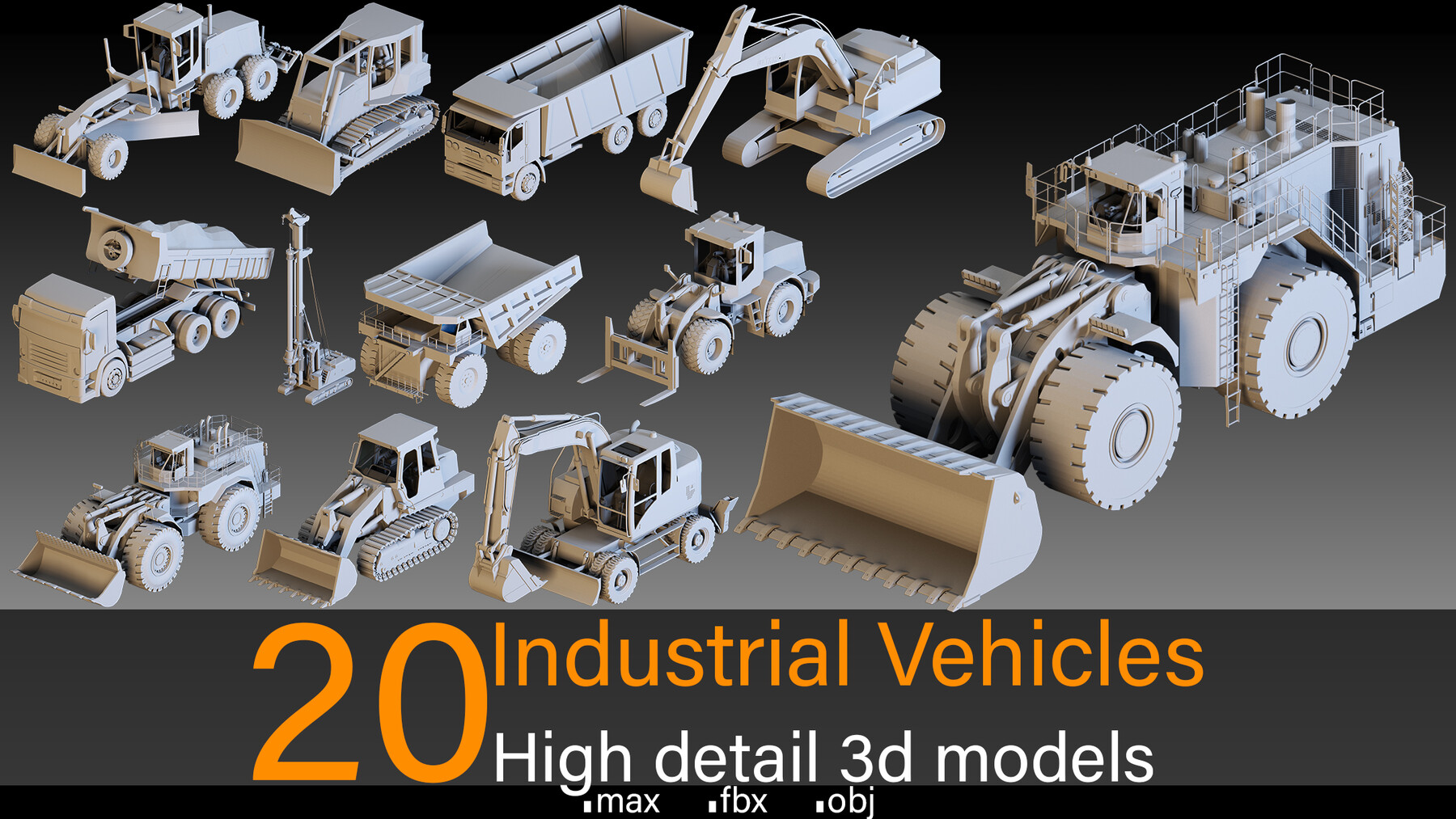 ArtStation - 20 Industrial Vehicles- High detail 3d models | Resources