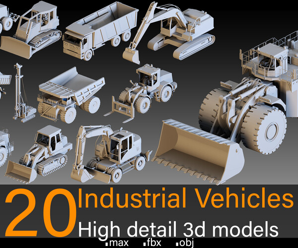 ArtStation - 20 Industrial Vehicles- High detail 3d models | Resources