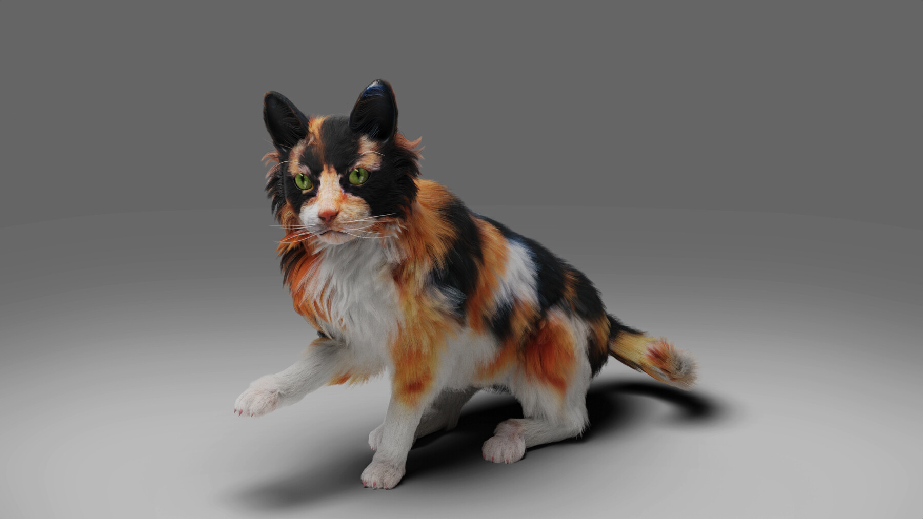 ArtStation - Fur Calico Cat V04 Rigged and Animated | Game Assets