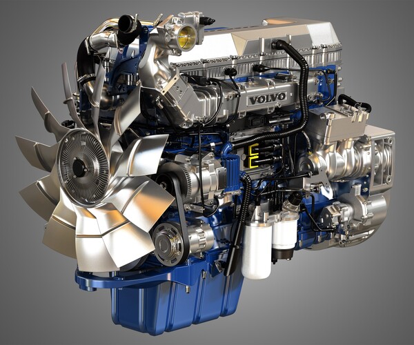 ArtStation - D13 Heavy Duty Truck Engine - 6 Cylinder Diesel Engine ...