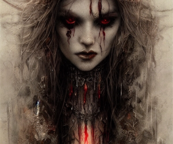 ArtStation - Portrait of demonic witches Artwork (3 versions) | Artworks