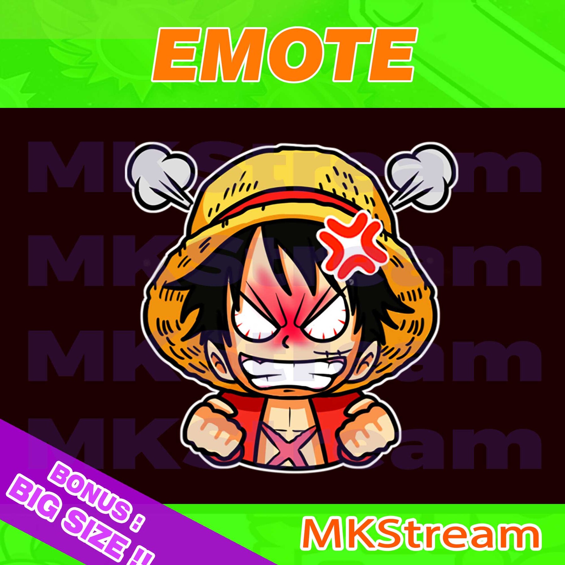 ArtStation - Twitch emotes chibi luffy mad rage | Artworks