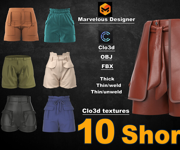 ArtStation - Women's shorts pack | Game Assets