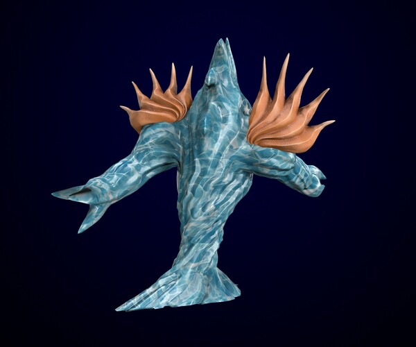 ArtStation - Low-poly model of the character Water Elemental | Game Assets