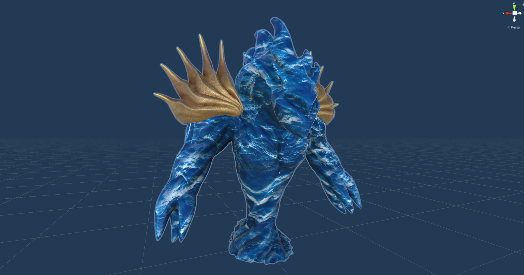 ArtStation - Low-poly model of the character Water Elemental | Game Assets