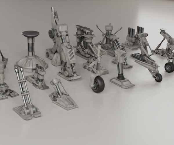 ArtStation - Scifi Landing Gear Pack MKII (20 Landing Gears) | Resources