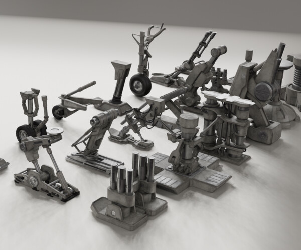 ArtStation - Scifi Landing Gear Pack MKII (20 Landing Gears) | Resources