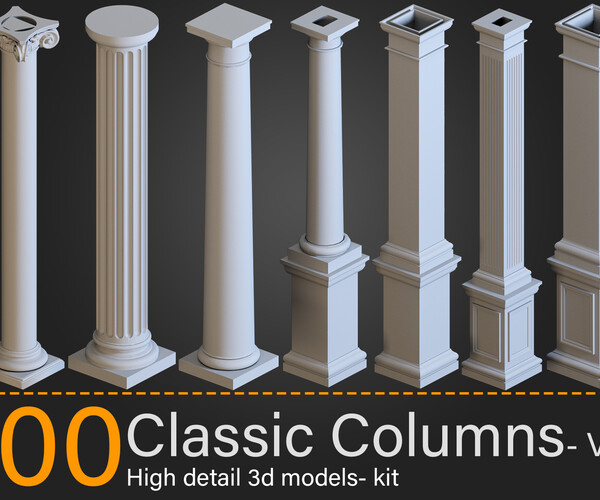 ArtStation - +200- Classic Columns- Vol 13- 3d models-max.fbx.obj ...