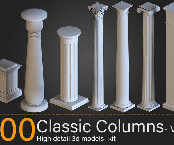 ArtStation - +200- Classic Columns- Vol 13- 3d models-max.fbx.obj ...