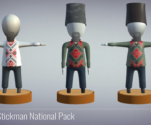 ArtStation - National Stickman 3D Pack - Characters | Game Assets