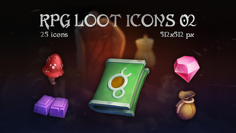 ArtStation - RPG loot icons 01 | Game Assets