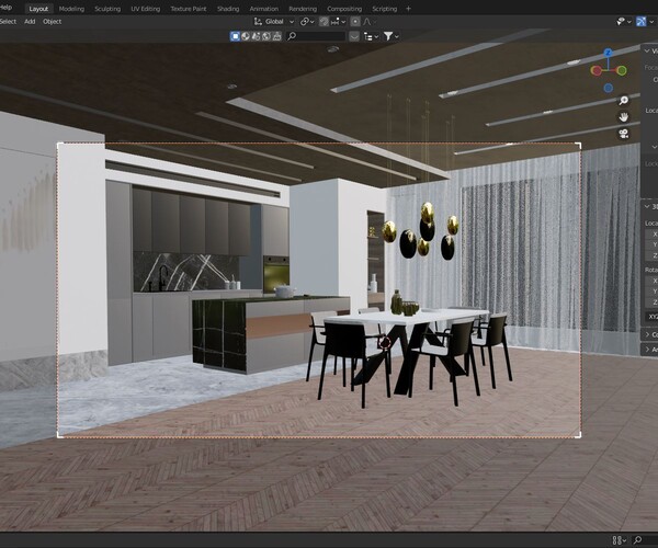ArtStation - Sence kitchen Room Blender 3.x | Game Assets