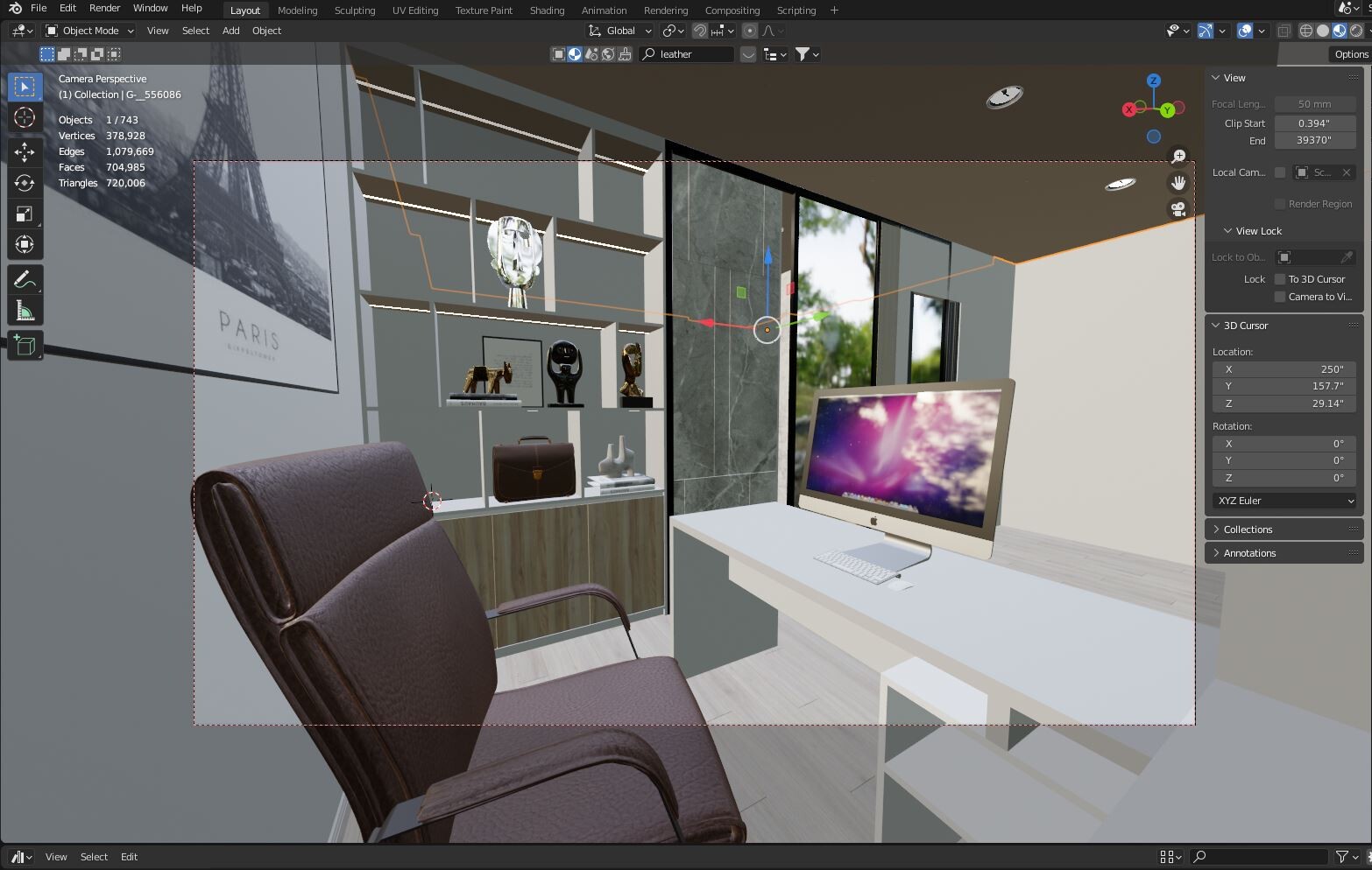 ArtStation - Sence Work Room Blender 3.x | Game Assets