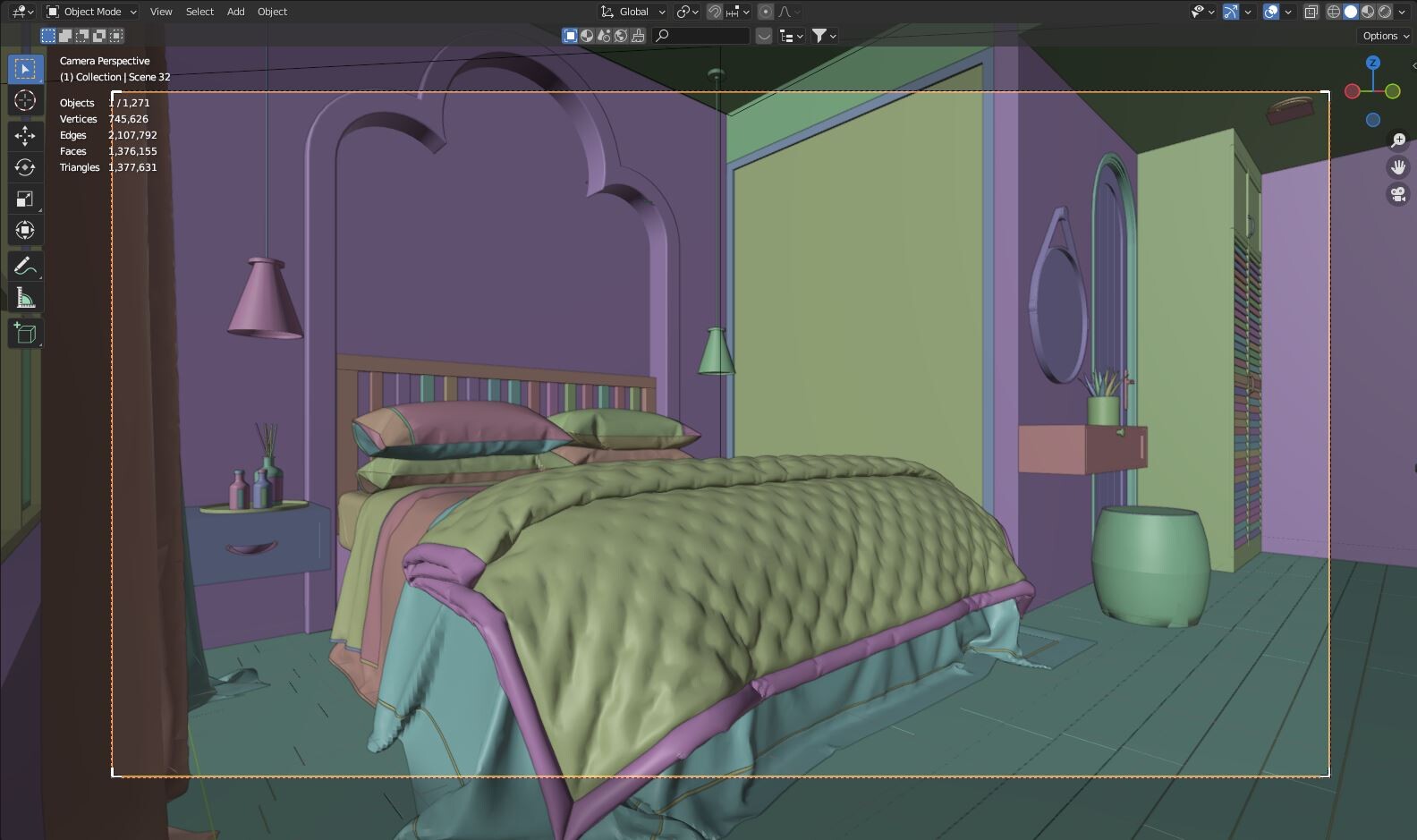 ArtStation - Sence Bedroom Blender 3.x | Game Assets